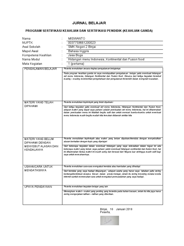 Jurnal Belajar-Miswanto-MK1 | PDF