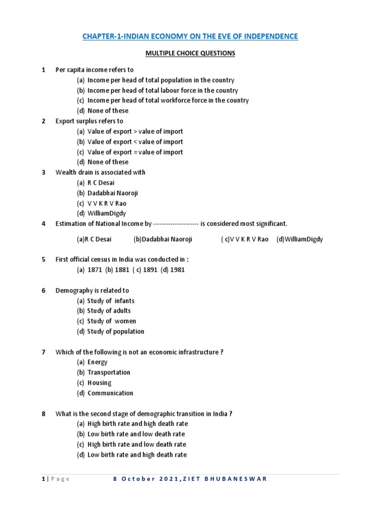 IED CH 1 PDF | PDF | British Raj | Economy Of India