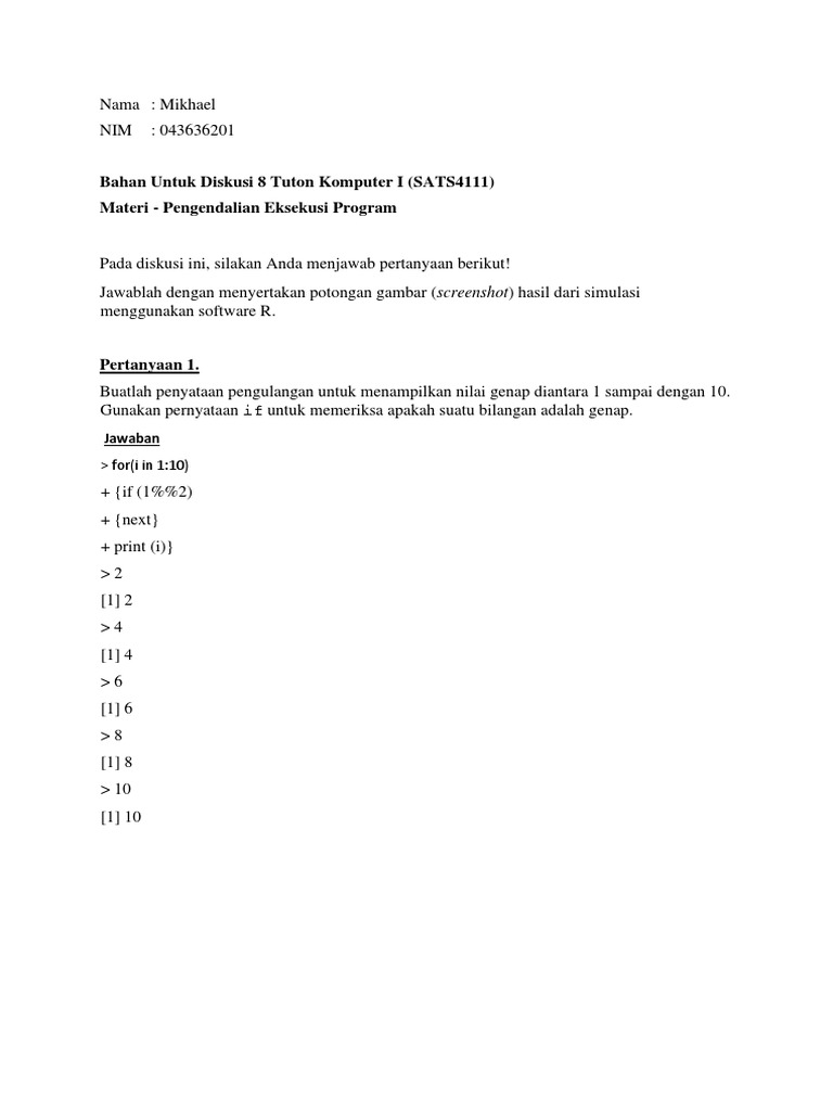 Diskusi 8 Komputer | PDF