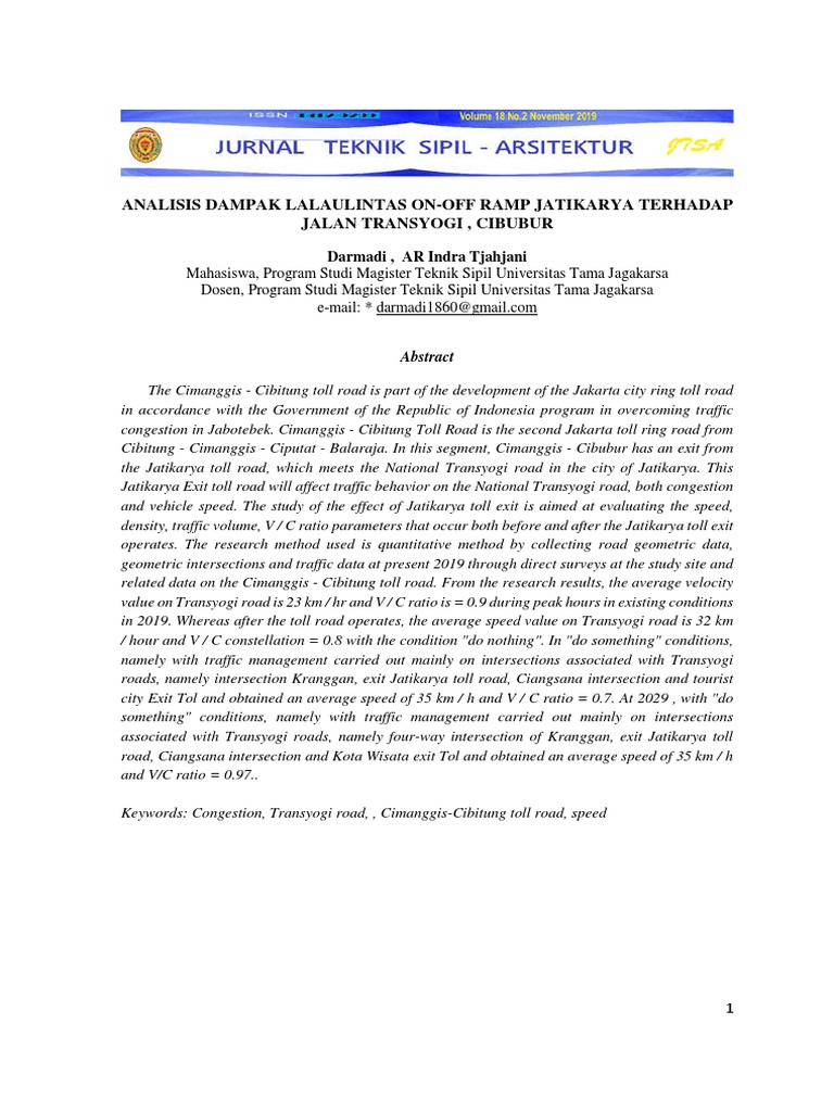 Analisis Dampak Lalaulintas On Off Ramp | PDF | Road Transport | Road Infrastructure