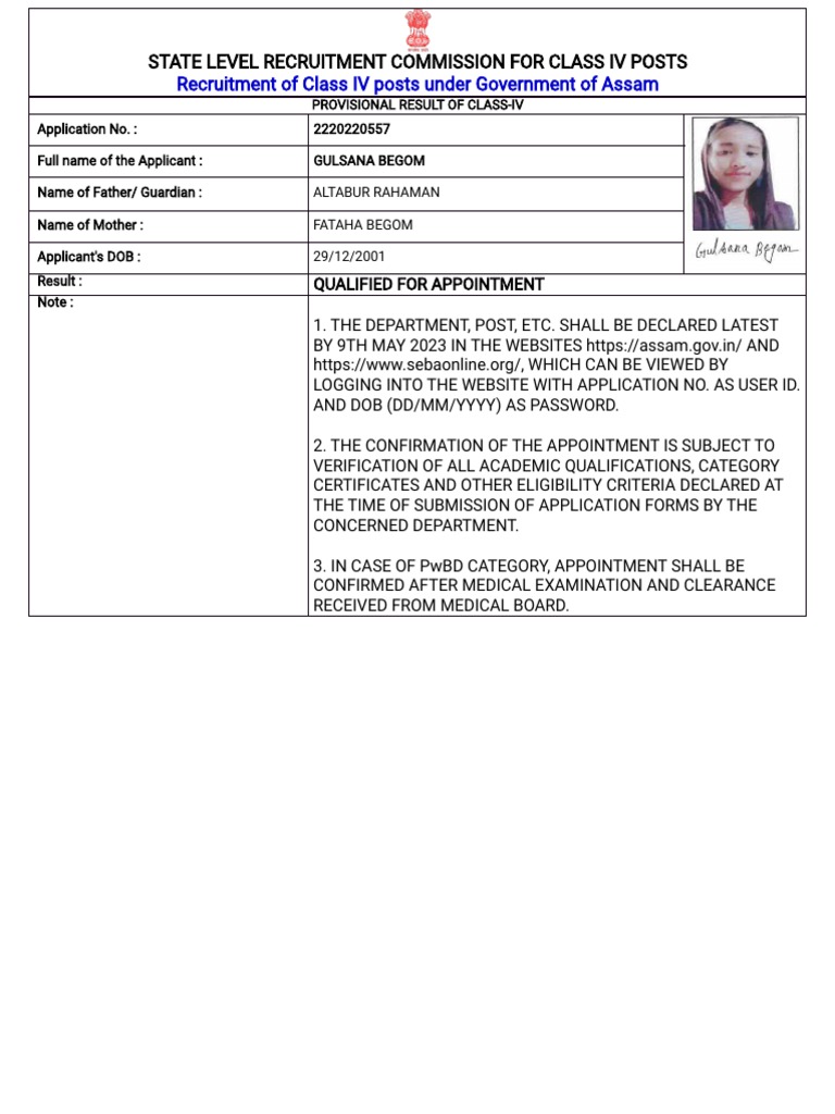 STATE LEVEL RECRUITMENT COMMISSION FOR CLASS IV POSTS | PDF