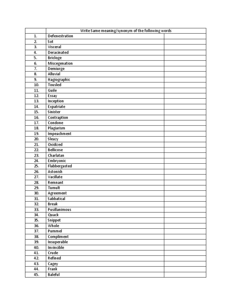 past papers vocab (1) | PDF