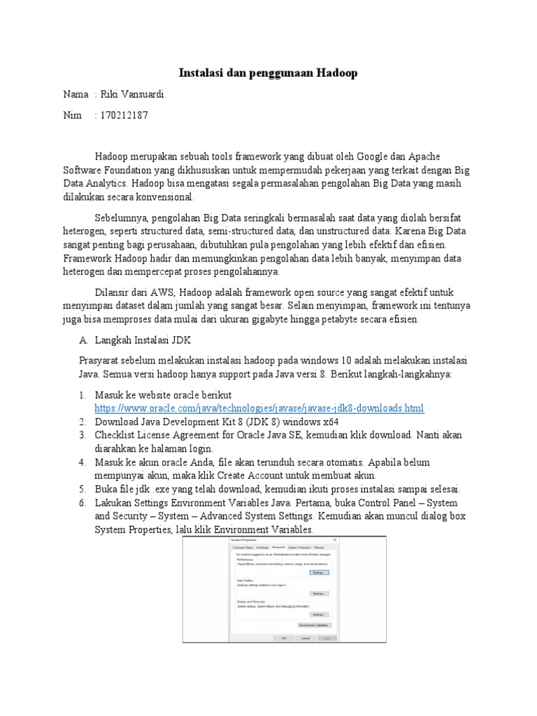 Riki Vansuardi Hadoop | PDF | Komputer | Teknologi & Rekayasa