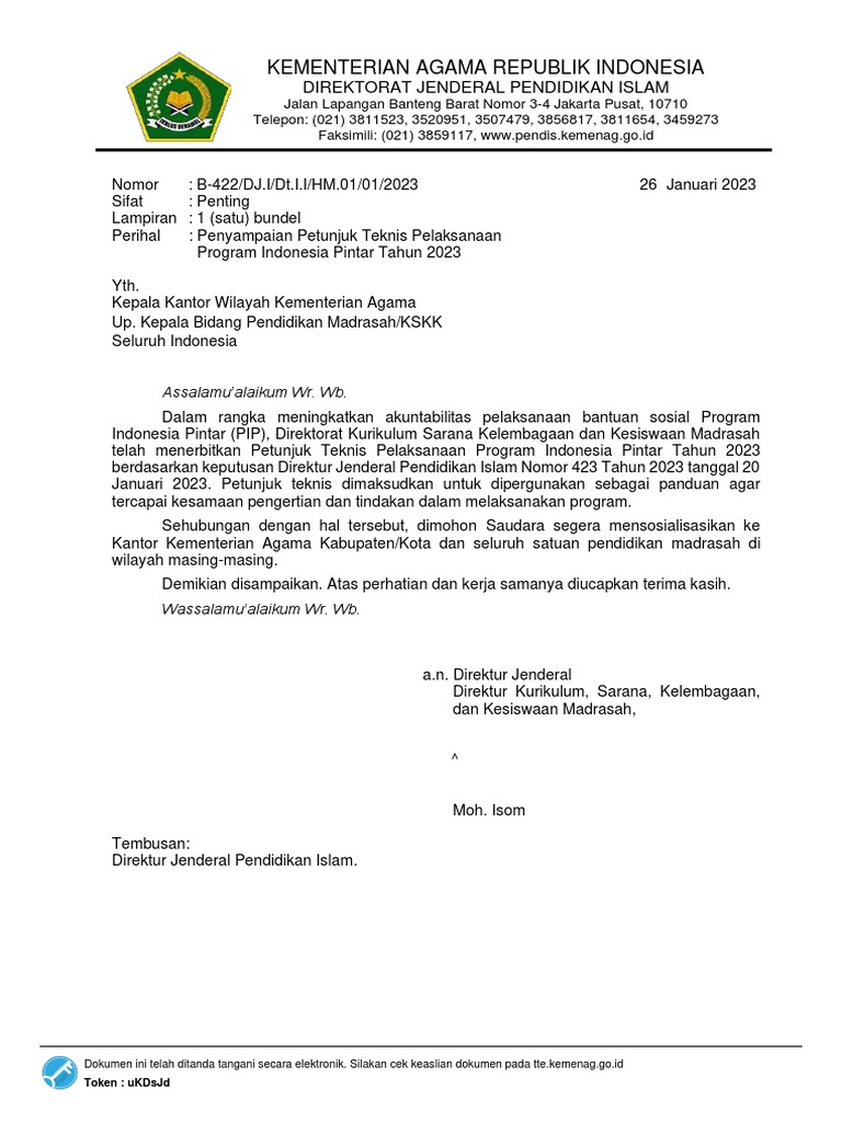 Surat Edaran Dan Juknis PIP Tahun 2023 | PDF Surat Edaran Dan Juknis PIP Tahun 2023 | PDF
