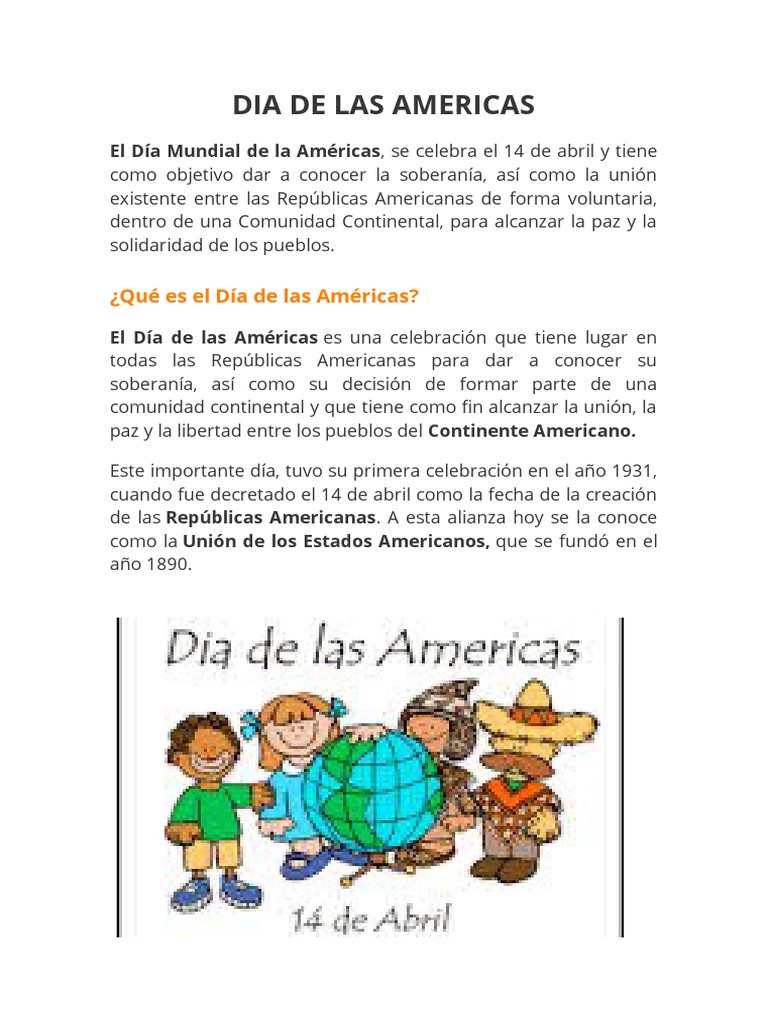 Celebración del Día de las Américas | PDF | Ciencias sociales