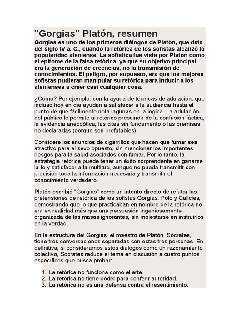 Gorgias | PDF | Simposio (Platón) | Platón