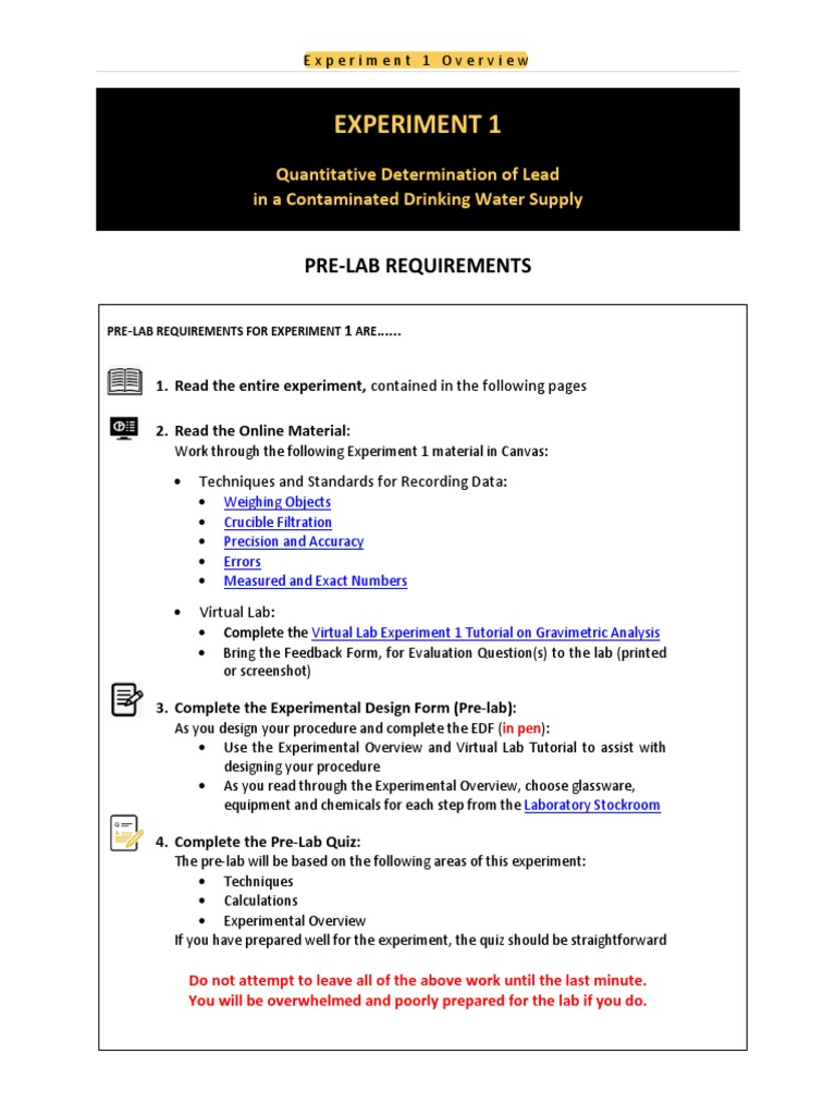 Experiment 1 Overview 22W | PDF