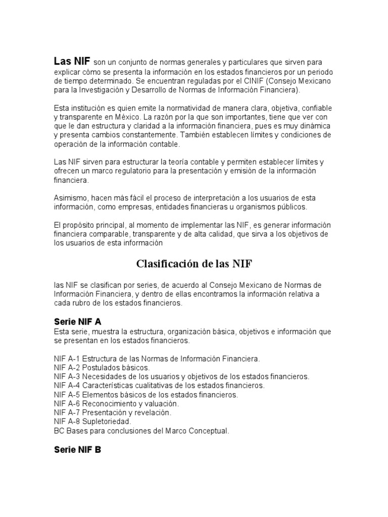 Estructura NIF | PDF | Estado financiero | Contabilidad