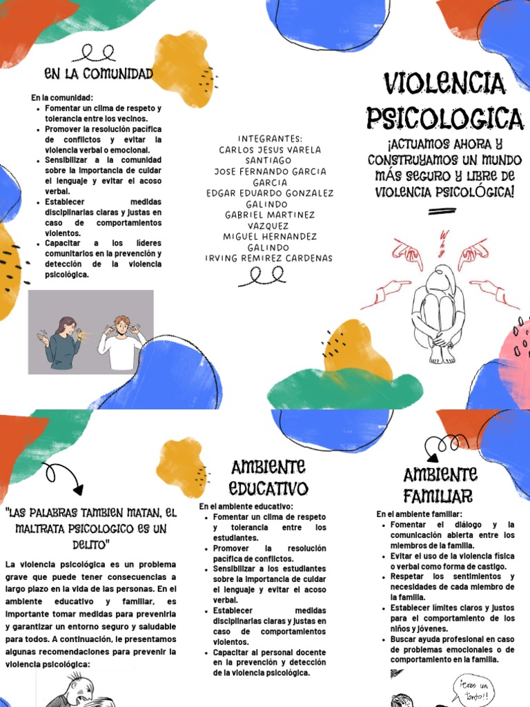 Tríptico Violencia Psicologica | PDF | Violencia | Sicología