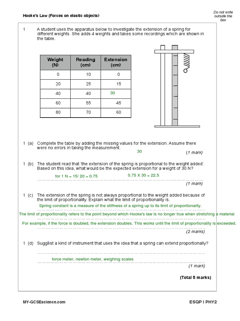 Hookes Law Question | PDF | Force | Mechanical Engineering