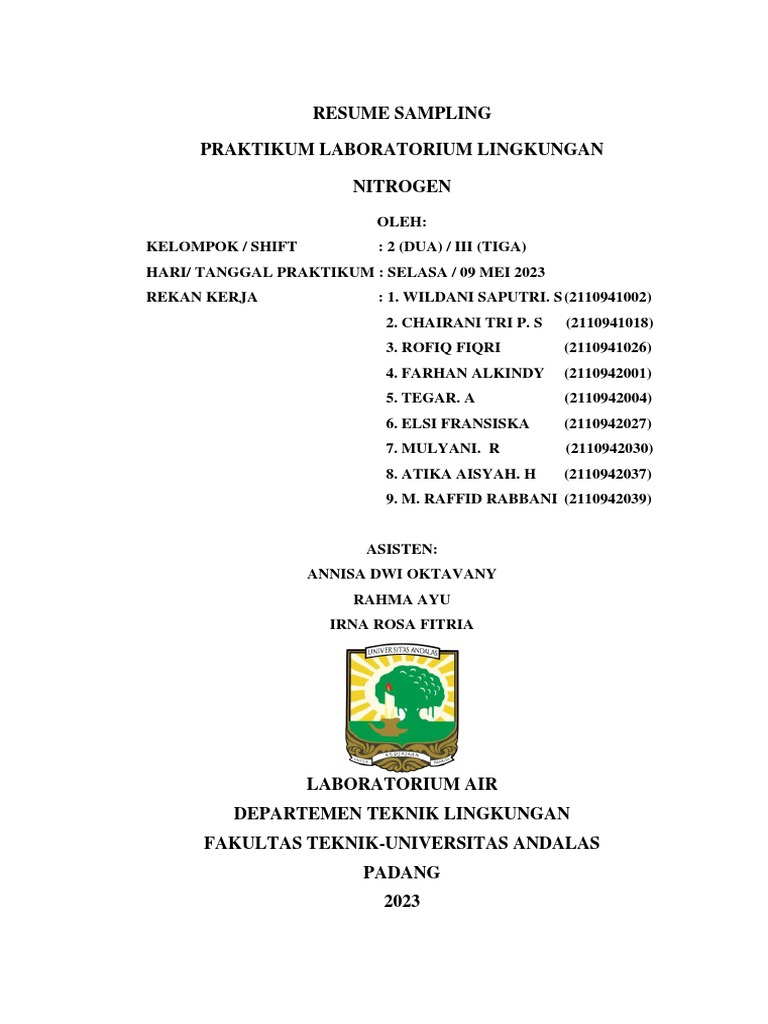 RESUME NITROGEN - KEL 2 SHIFT 3 New | PDF | Sains & Matematika