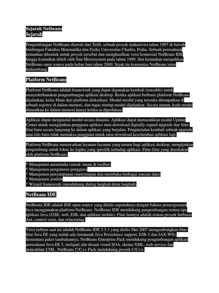 Sejarah Netbeans | PDF | Komputer