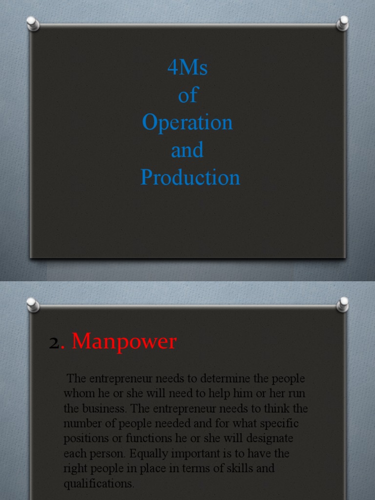 4Ms of Operation | PDF