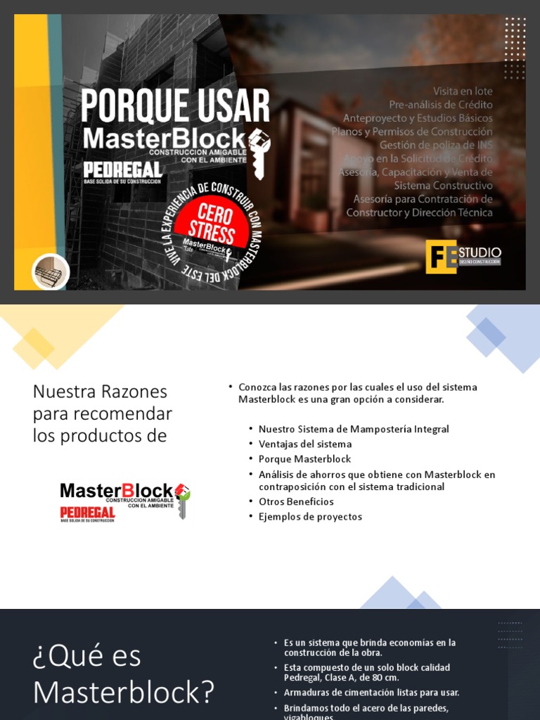 Porque Usar Masterblock Sistema Constructivo | PDF | Hormigón | Acero