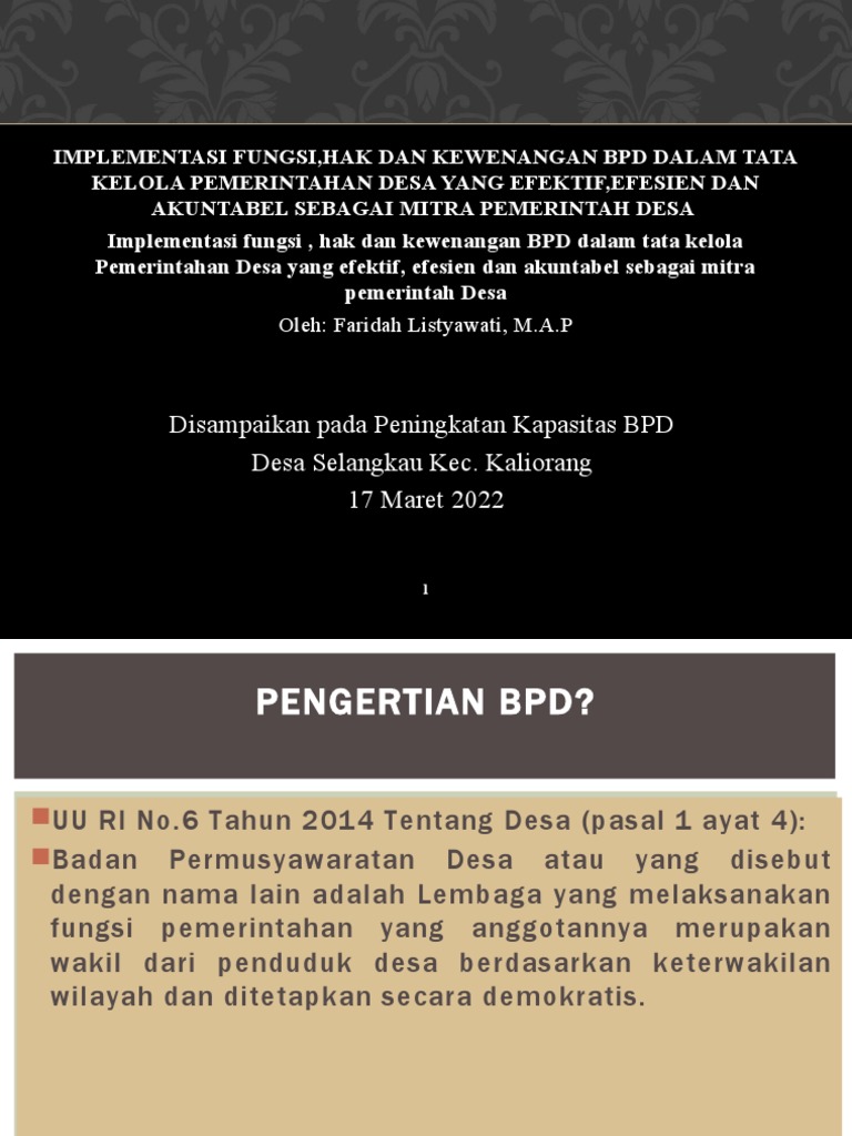 Materi Bintek BPD | PDF