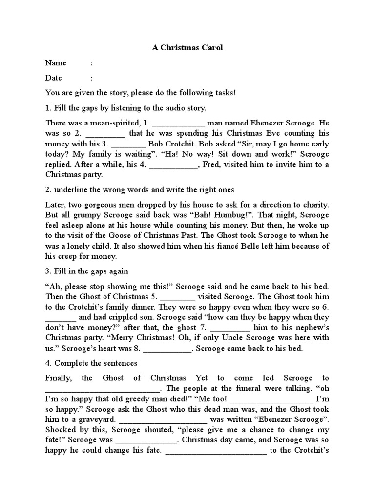 A Christmas Carol Pdf Gcse Exam Music