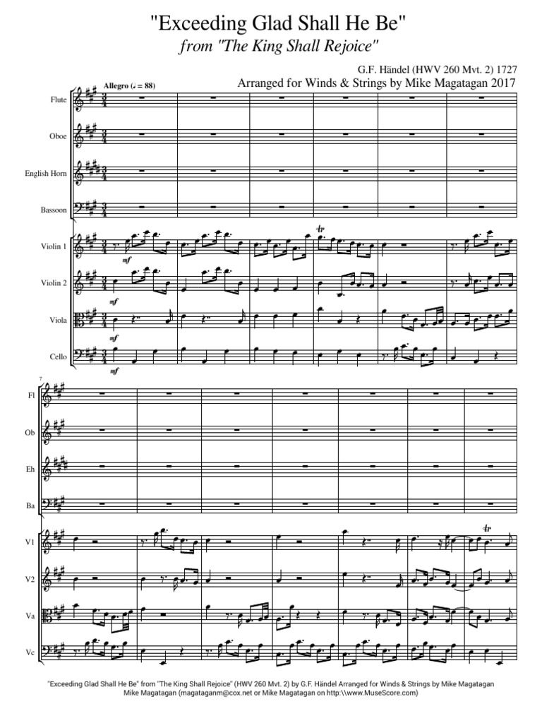 Exceeding Glad Shall He Be From The King Shall Rejoice | PDF | Baroque Music | Music Technology