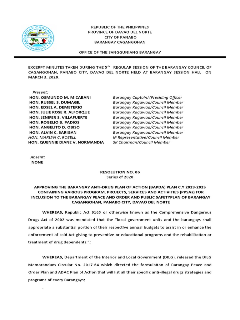 resolution BADAC approve | PDF