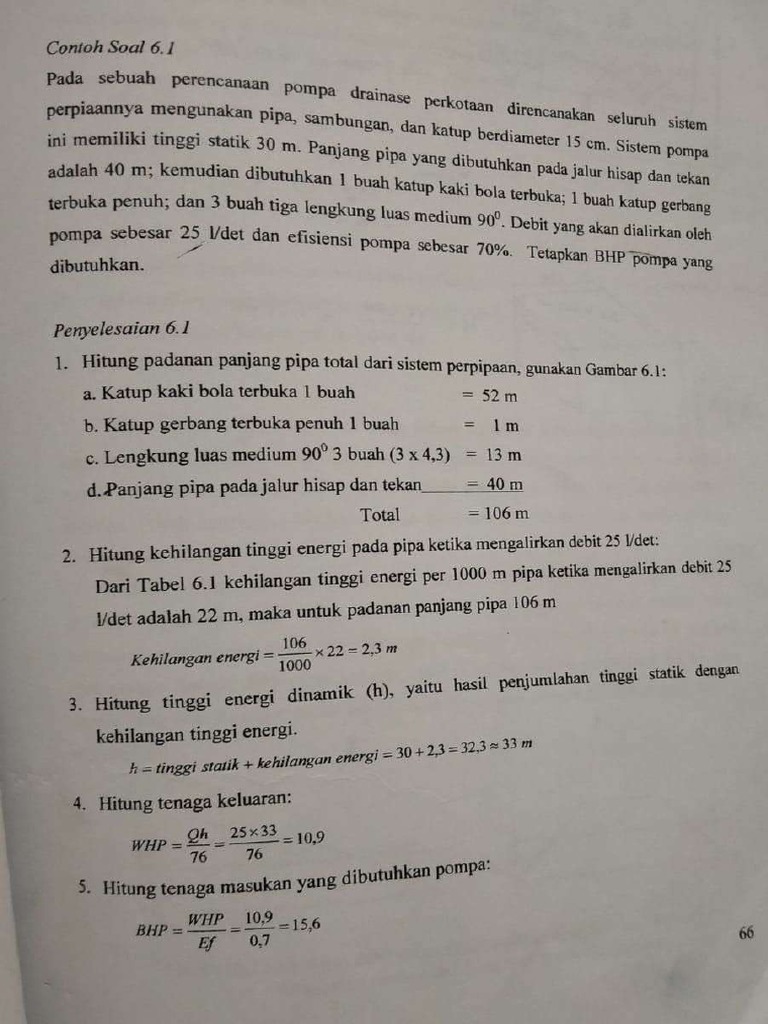 Contoh Soal Pompa Air | PDF