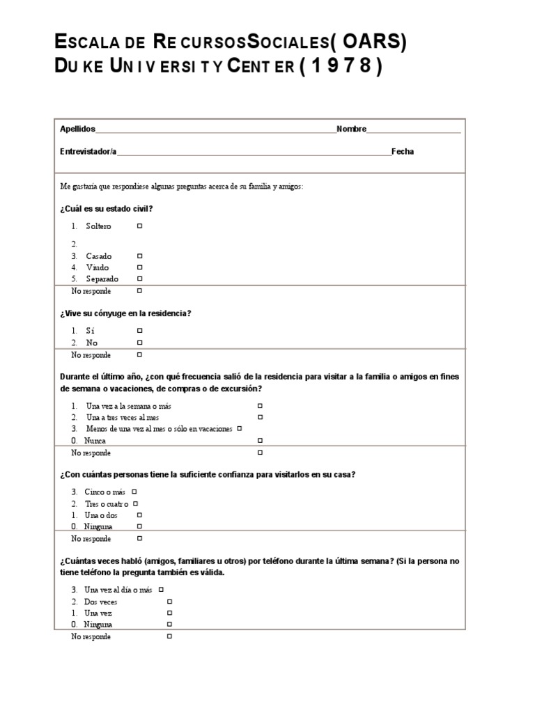 Recursos Sociales Oars | PDF