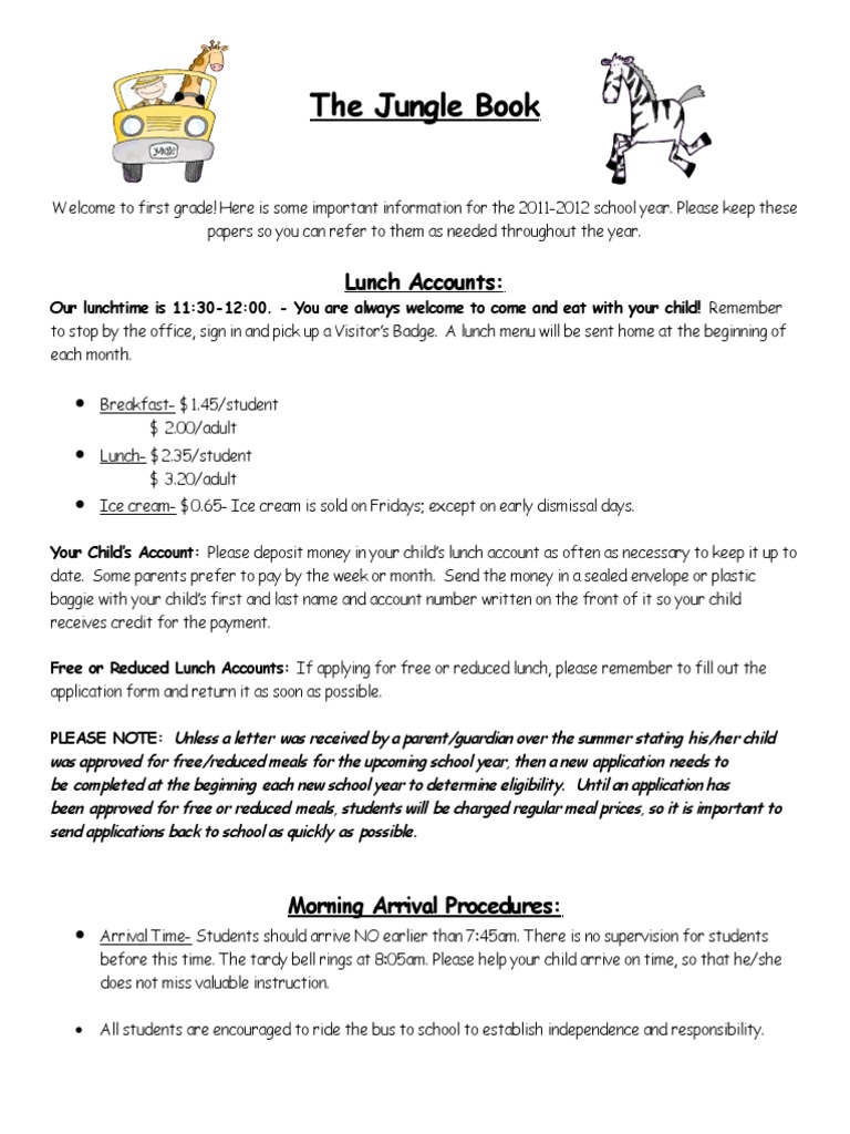 Jungle Book 11-12 | PDF | Lunch | Homework