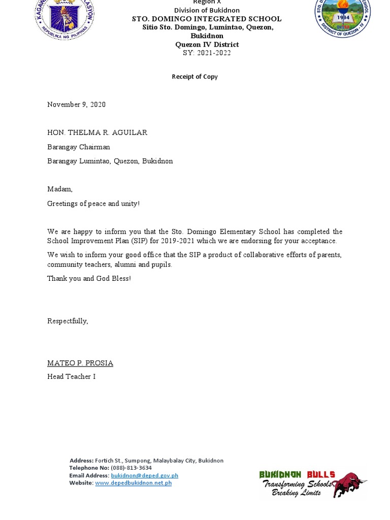 Acceptance Letter (SIP) | PDF