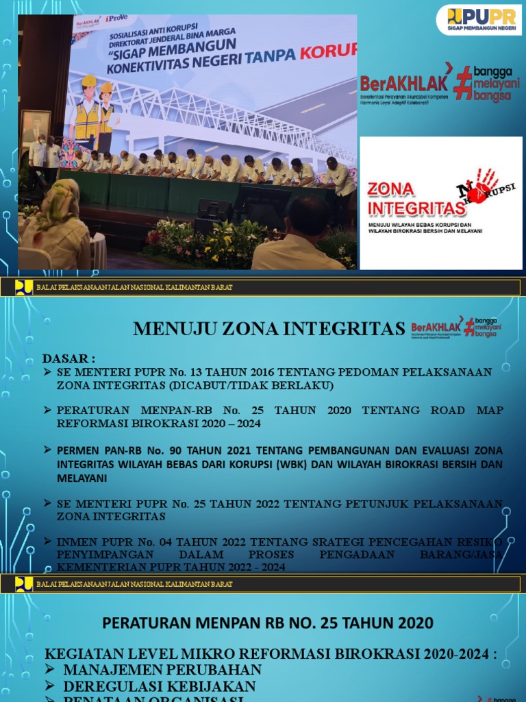 Paparan Zona Integritas (Balai) | PDF