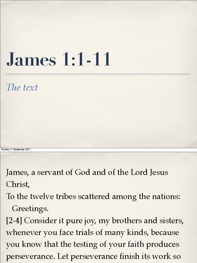 James 1:1-11 | Wisdom | Religious Belief And Doctrine