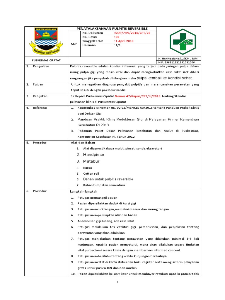 1.sop Pulpitis | PDF