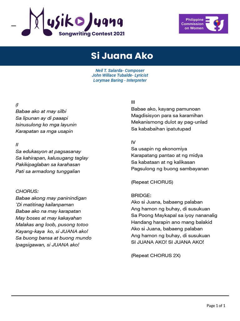 PCW Audio Si Juana Ako 2021 | PDF