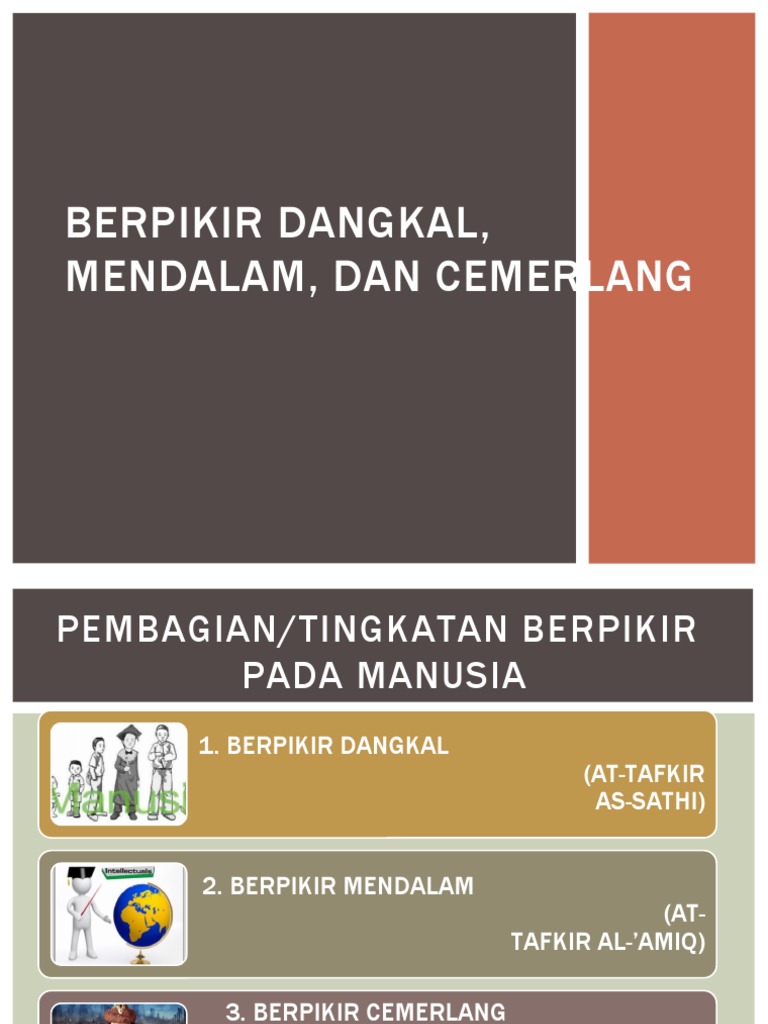 Tingkatan Berpikir: Dangkal, Mendalam, Cemerlang | PDF