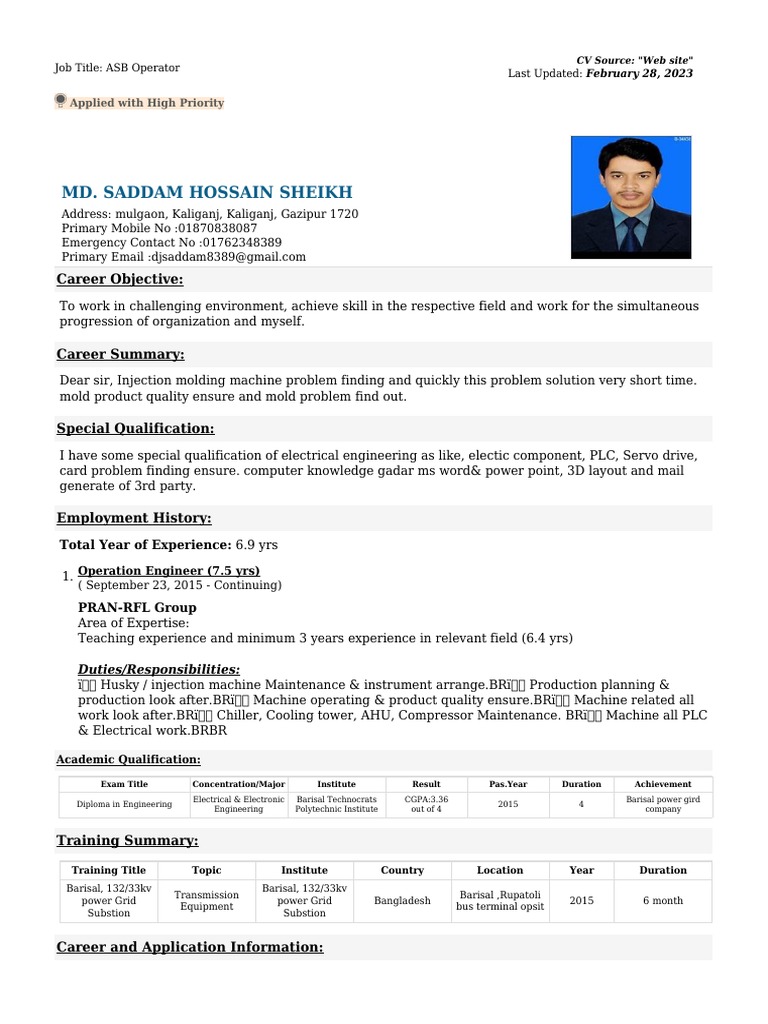 Md._Saddam_Hossain_Sheikh.pdf | PDF | Bangladesh