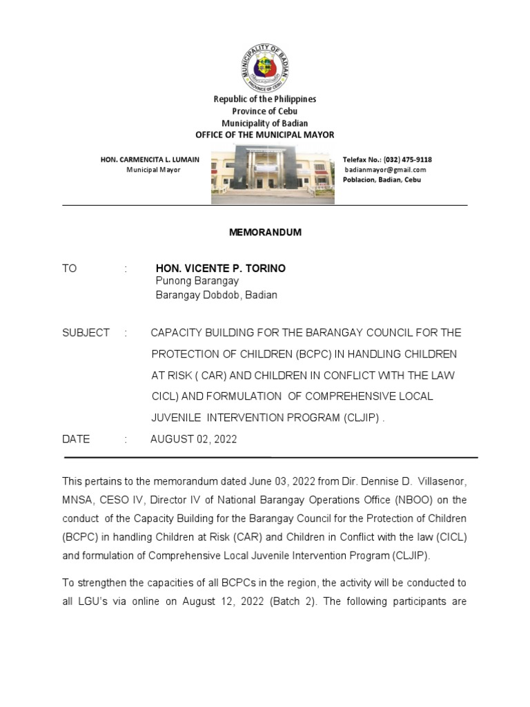 BCPC | PDF | Capacity Building | Mayor