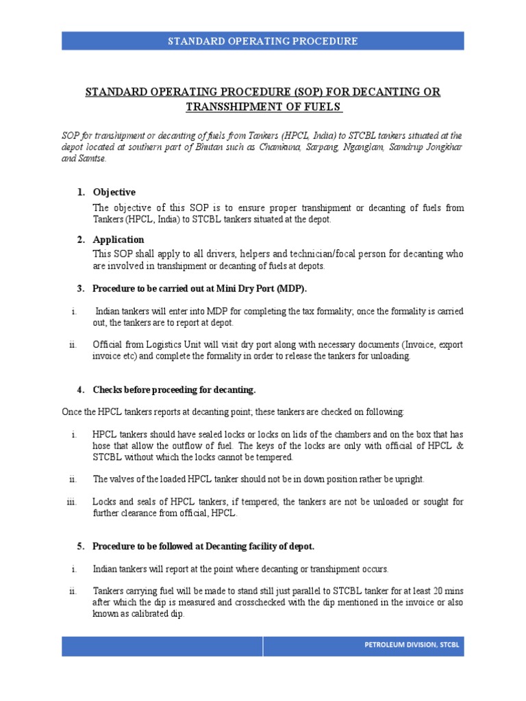 Decanting Point - SOP | PDF