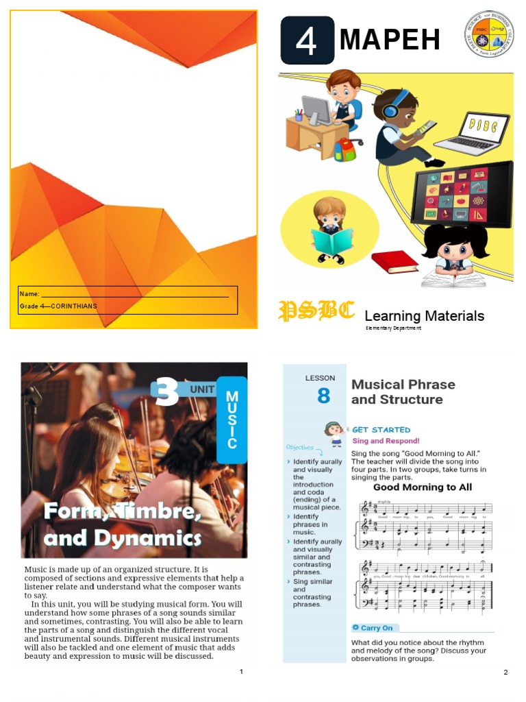 Grade 4 MAPEH Learning Materials | PDF