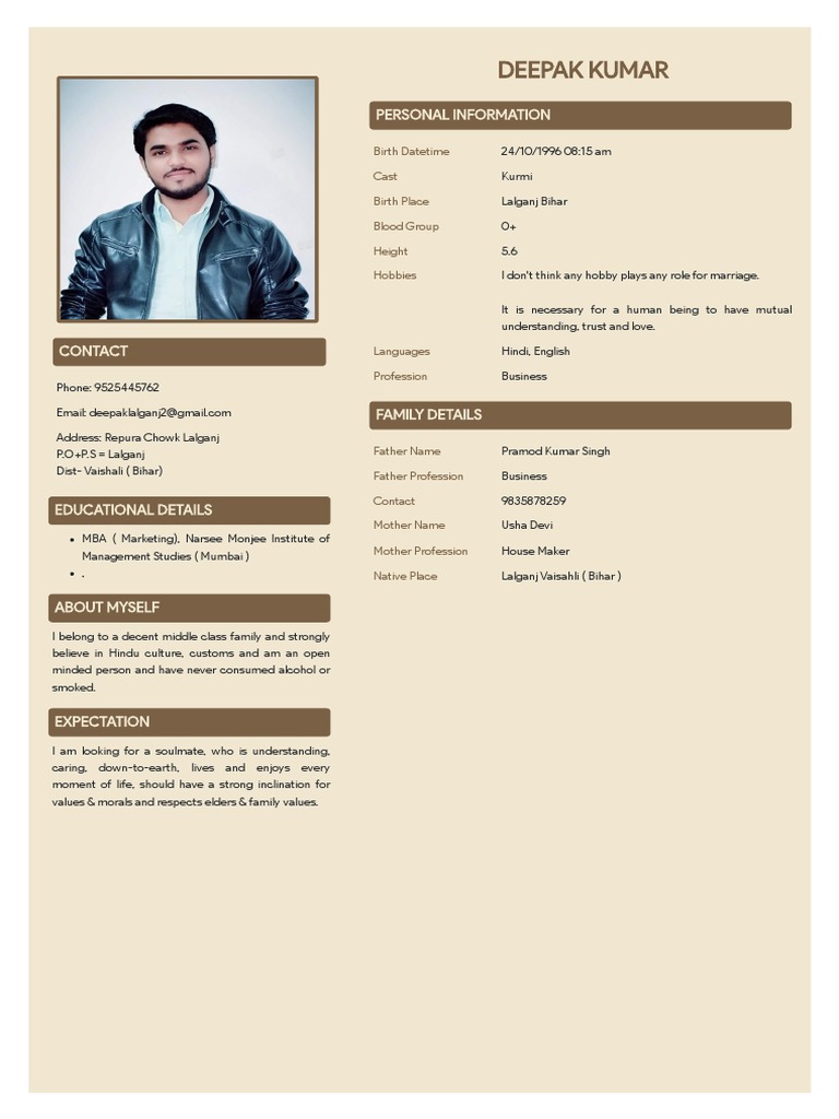 Deepak Bio data.pdf | PDF