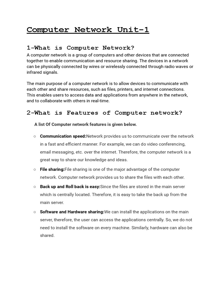 Computer Network Unit-1 | Download Free PDF | Osi Model | Computer Network