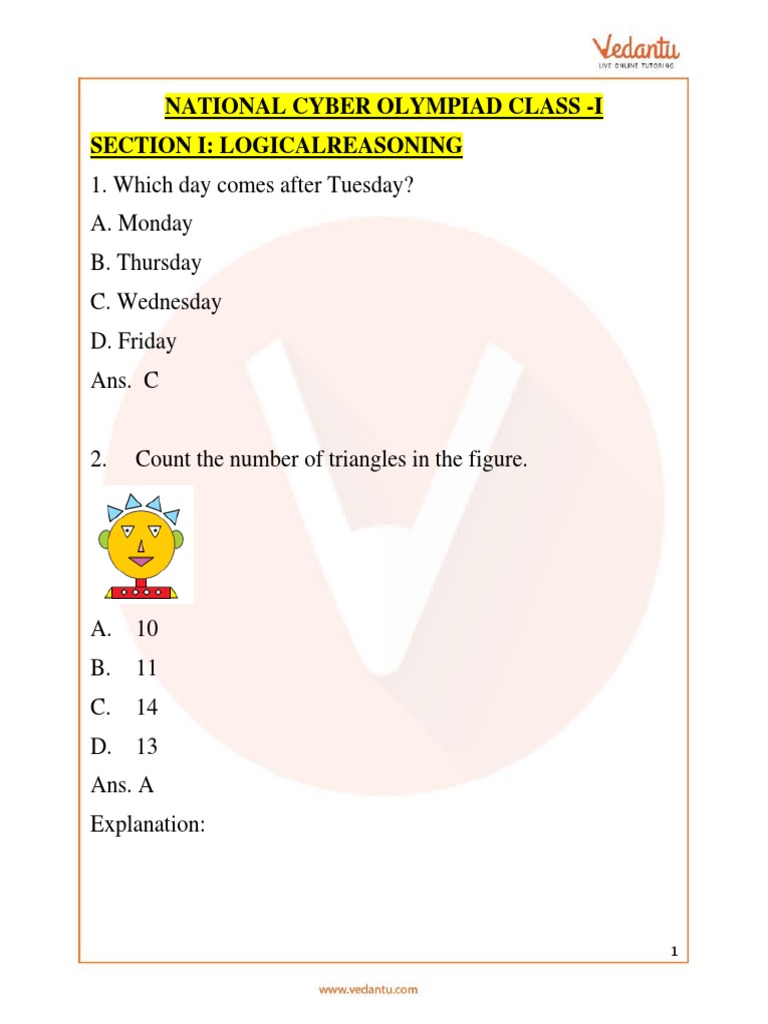 NCO Sample Paper 1 For Class 1 PDF | PDF