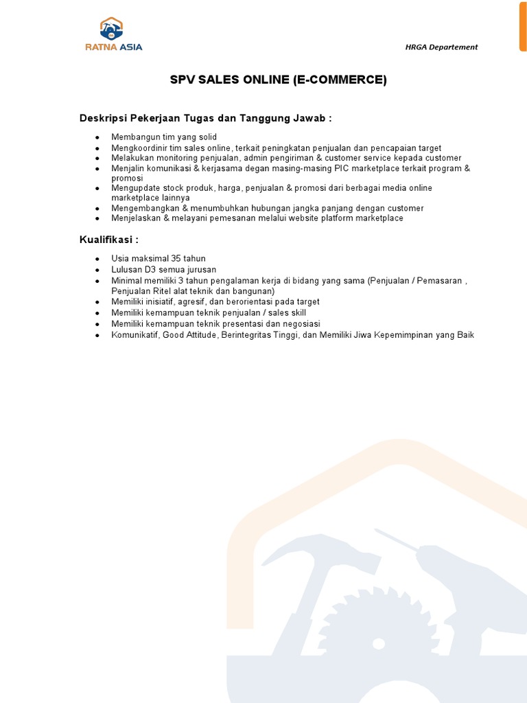 SPV Sales Online | PDF | Bisnis