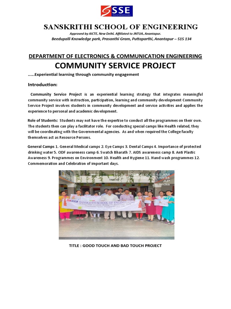 Community Service Project, Dept of Ece | PDF | Learning | Cognition