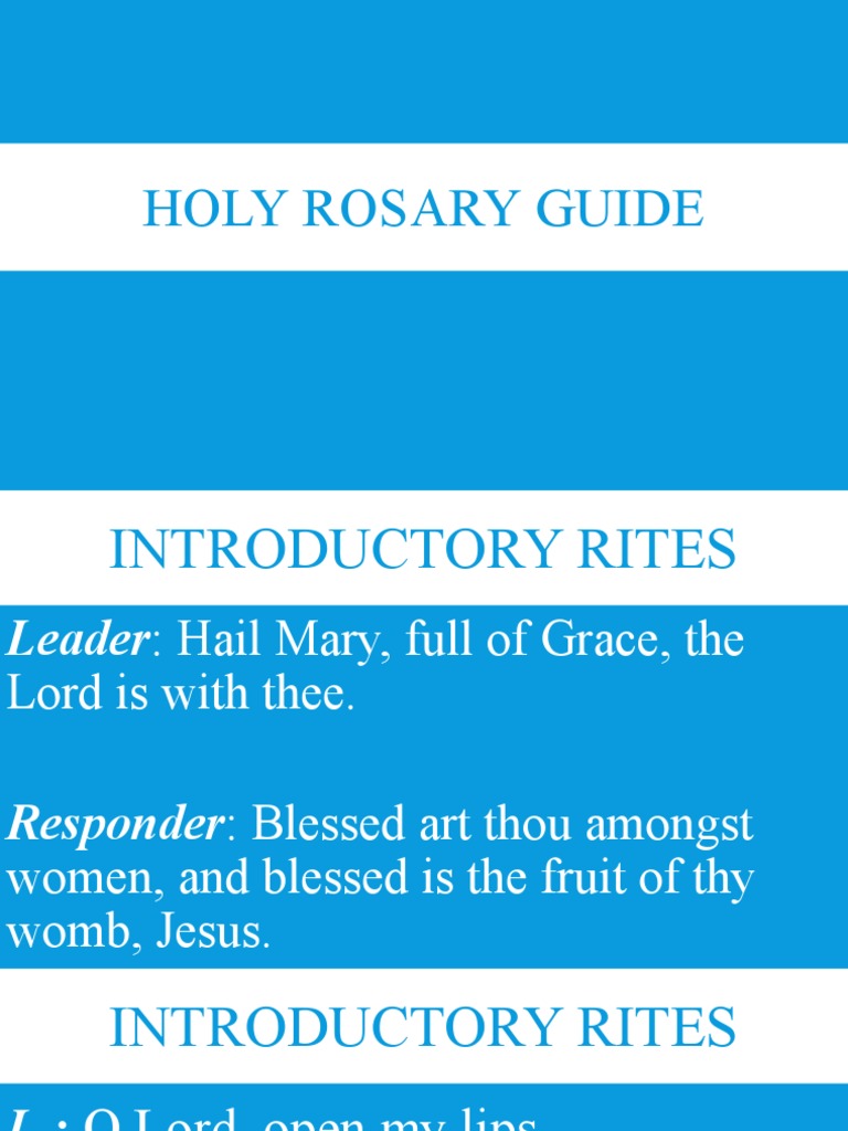 Holy Rosary Guide | PDF | Lord's Prayer | Mary, Mother Of Jesus
