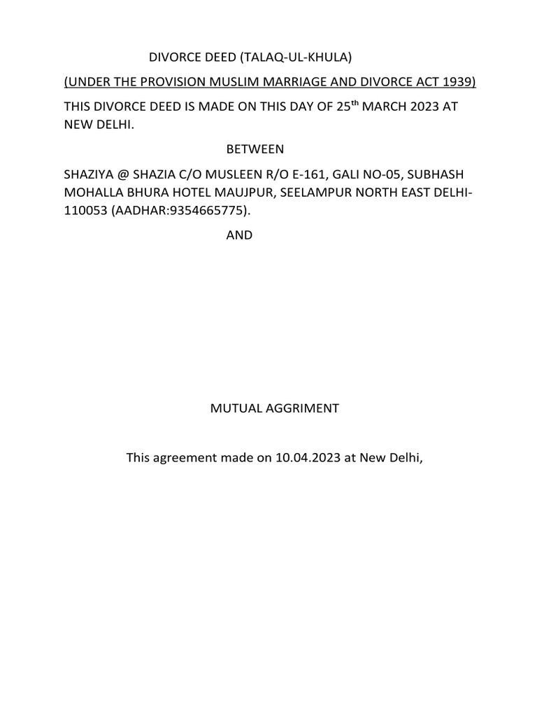 DIVORCE DEED KKD COURT.docx | PDF