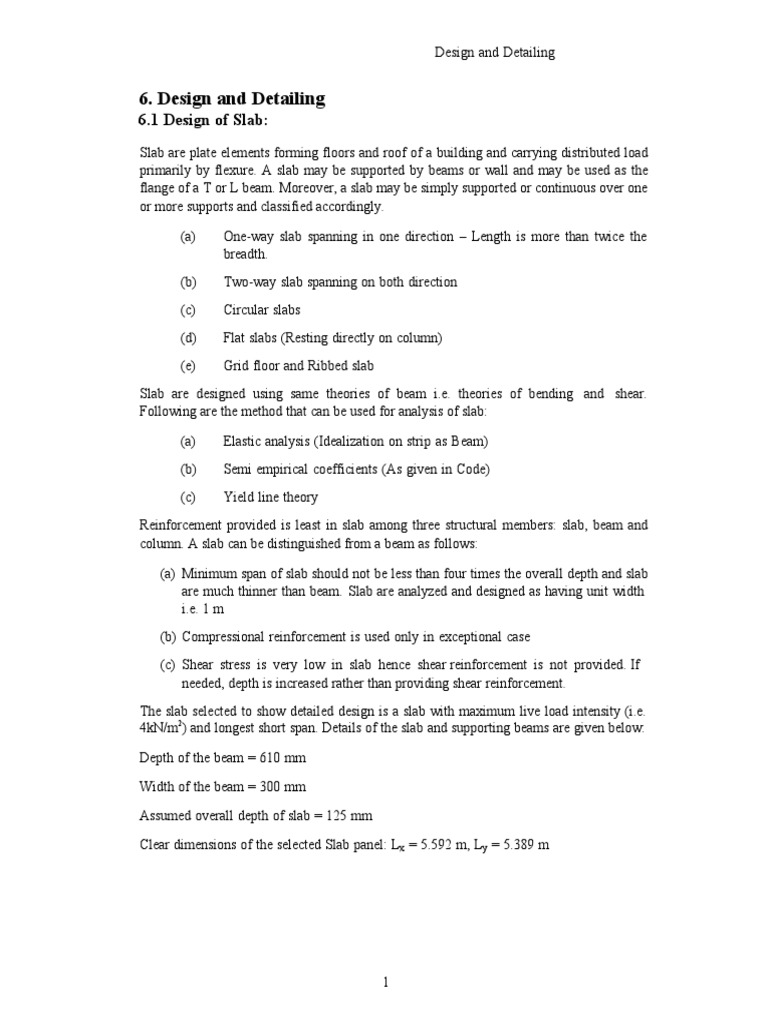 Design and Detailing | PDF