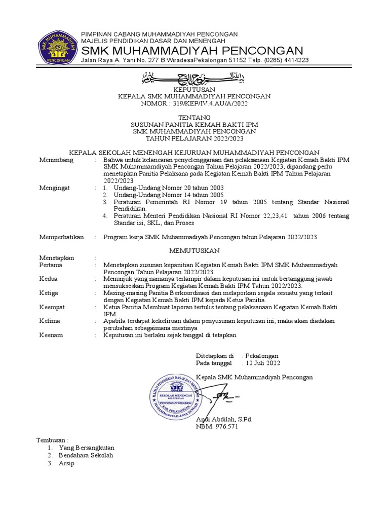 SK Kemah Ipm | PDF | Karier & Perkembangan
