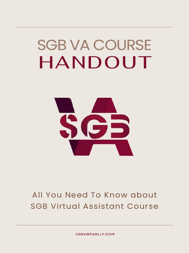 SGBVA Course Handout (May 02) | PDF | Communication | Mass Media