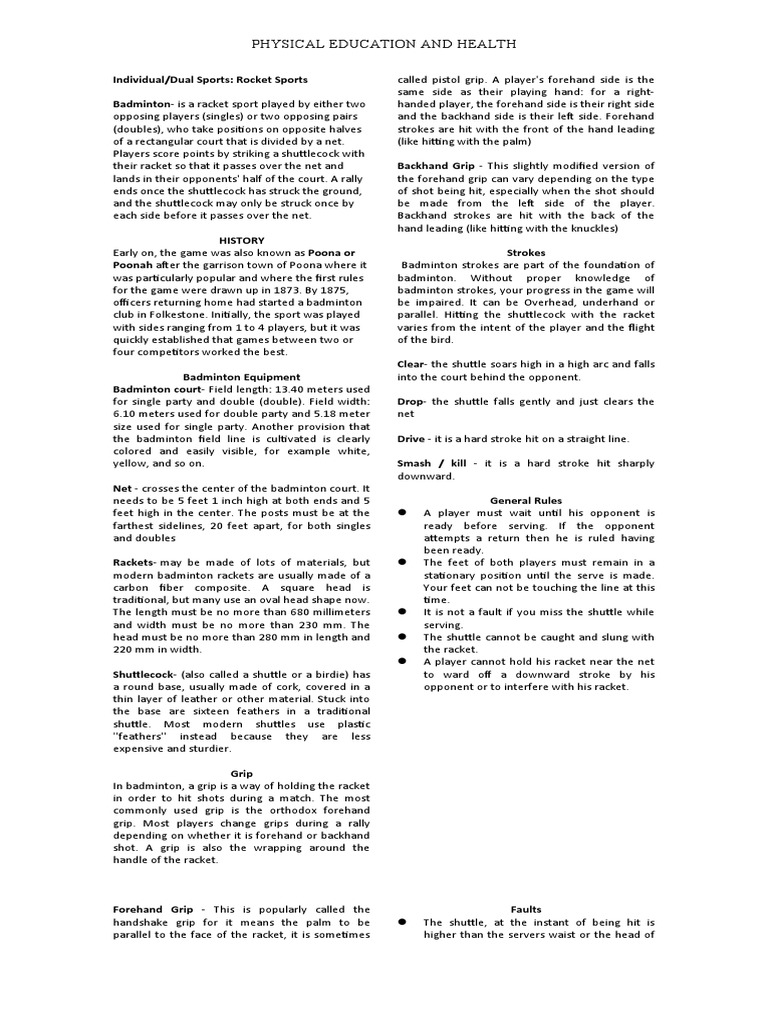 P.e-Semi Final Reviewer | PDF