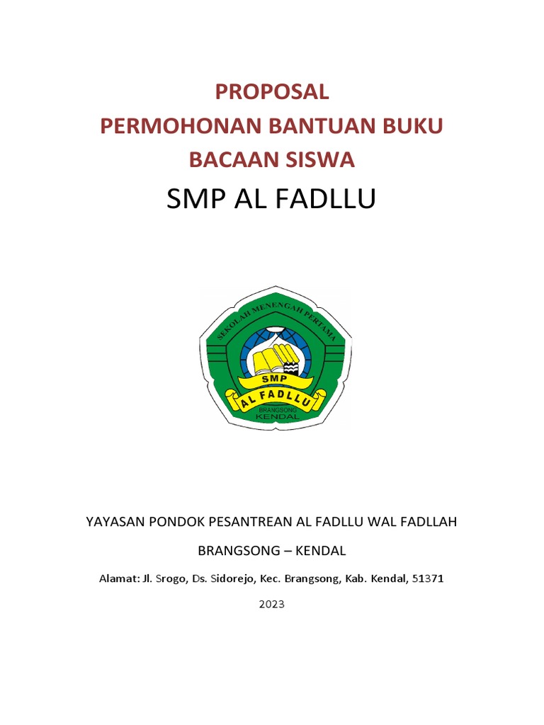 Proposal Bantuan Buku SMP AF | PDF | Ilmu Sosial | Seni & Disiplin Bahasa