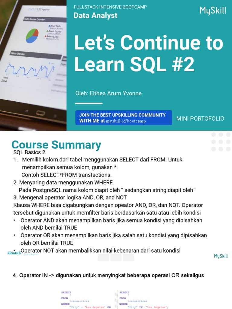 Panduan Dasar SQL untuk Data Analyst | PDF