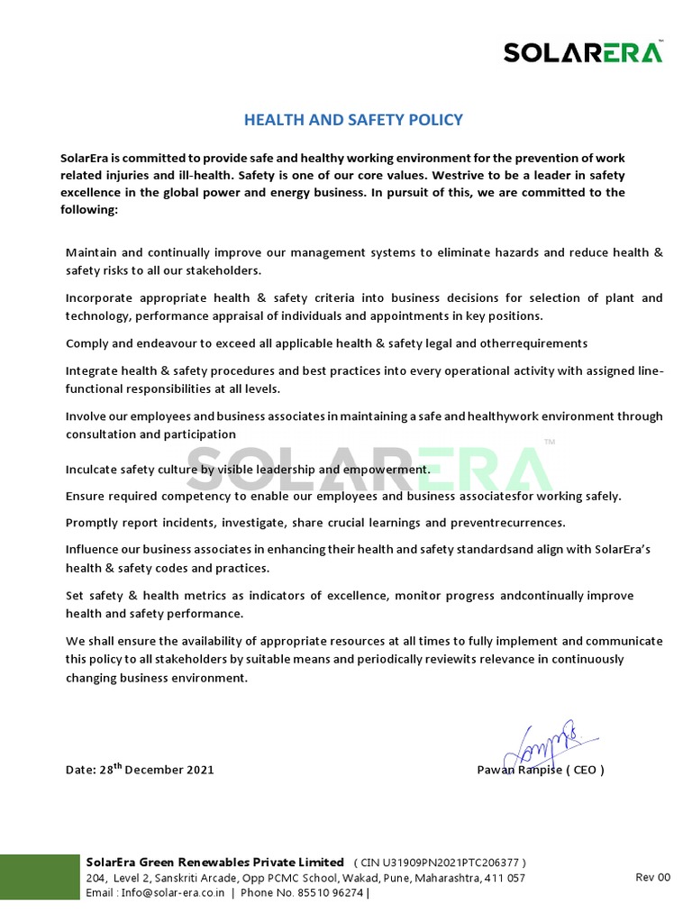 signed EHS and safety policy.pdf | PDF