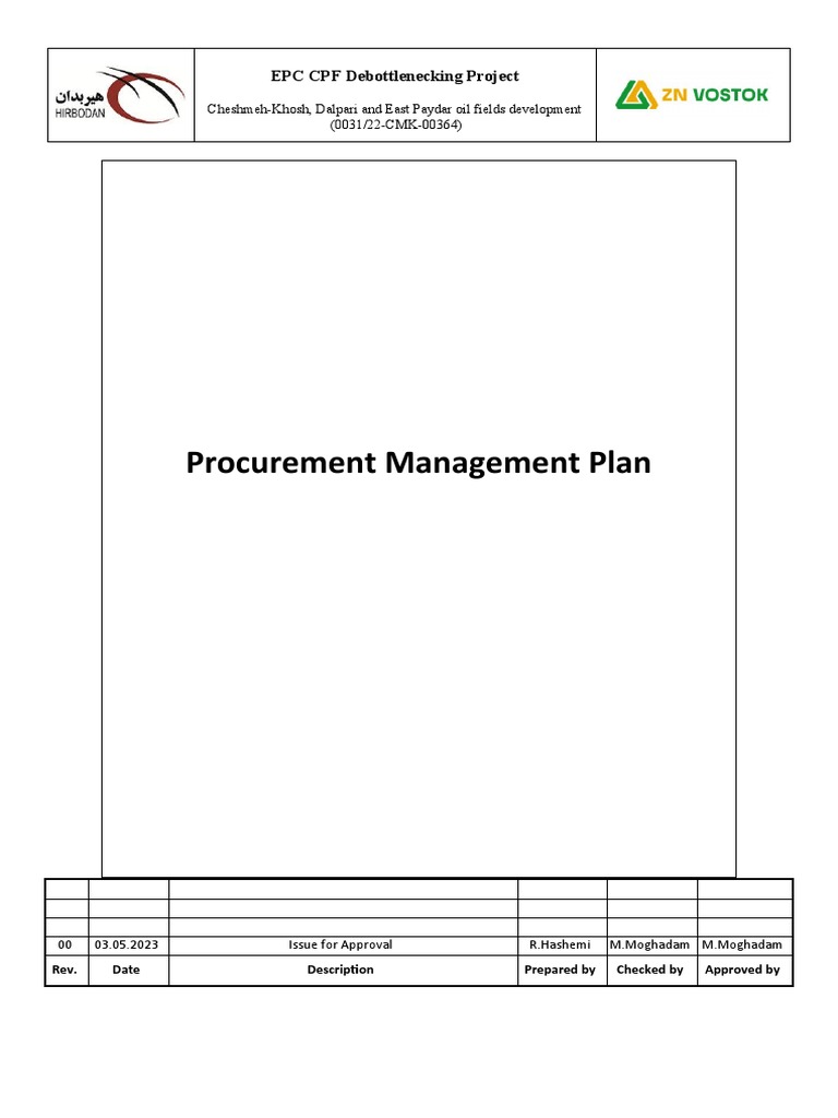 Procurement Management Plan Rev.00 | Download Free PDF | Procurement | Request For Proposal